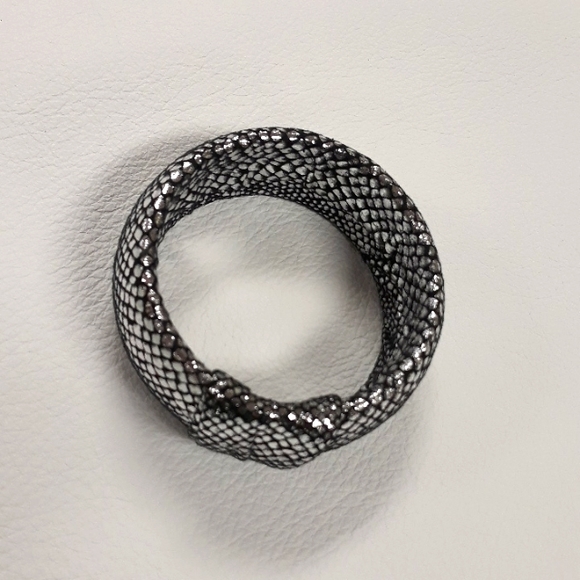 Hand Painted Python Snakeskin/ Bangle Bracelet/ Handcrafted by J.Monique - basl.lk